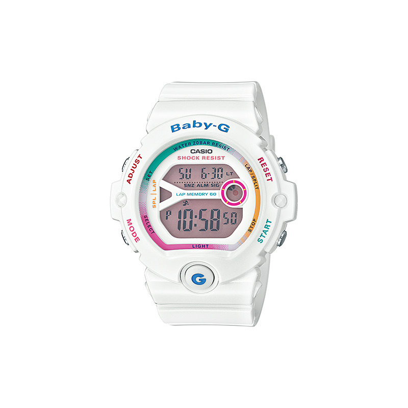 Casio Ψηφιακό Ρολόι Μπαταρίας με Λευκό Καουτσούκ Λουράκι BG-6903-7C ...