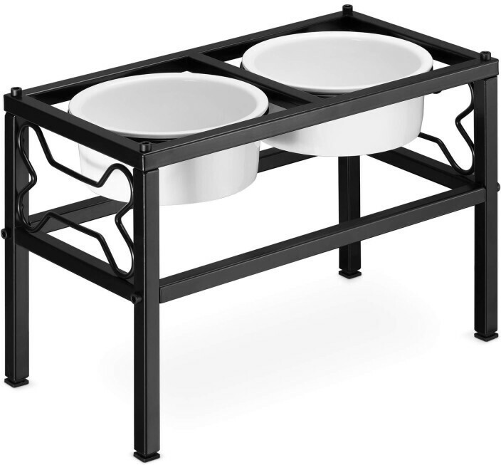 Navaris Κεραμικό Μπολ Φαγητού για Σκύλο & Γάτα με Βάση 750ml σε Λευκό ...