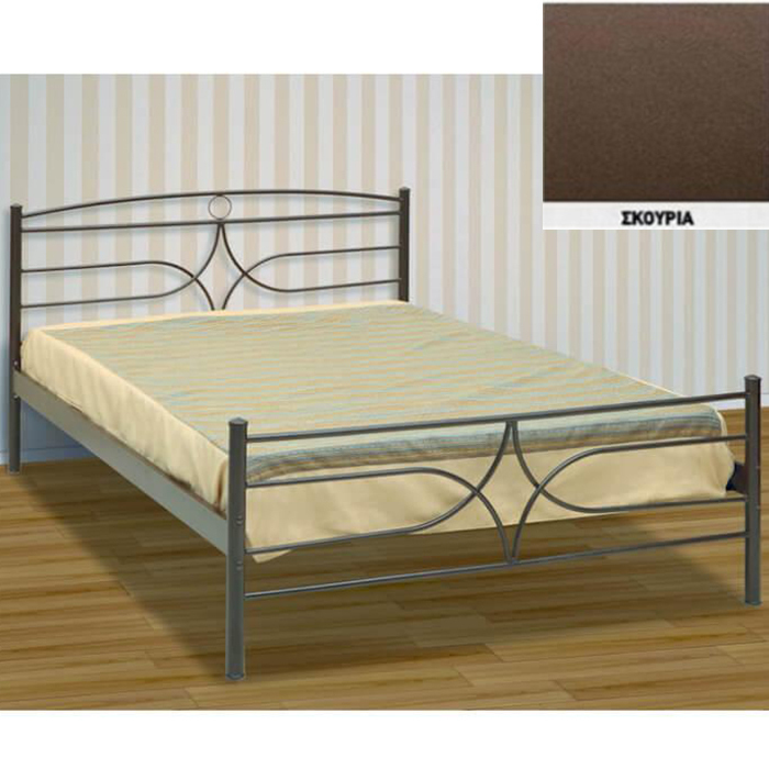 Σάμος Κρεβάτι Διπλό Μεταλλικό Σκουριά για Στρώμα 140x200cm | Skroutz.gr