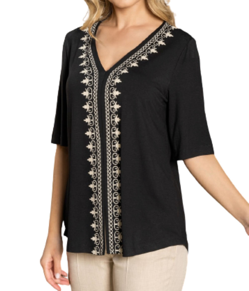 Derpouli Κοντομάνικη Γυναικεία Μπλούζα Καλοκαιρινή Μαύρη 1.10.87128 ...