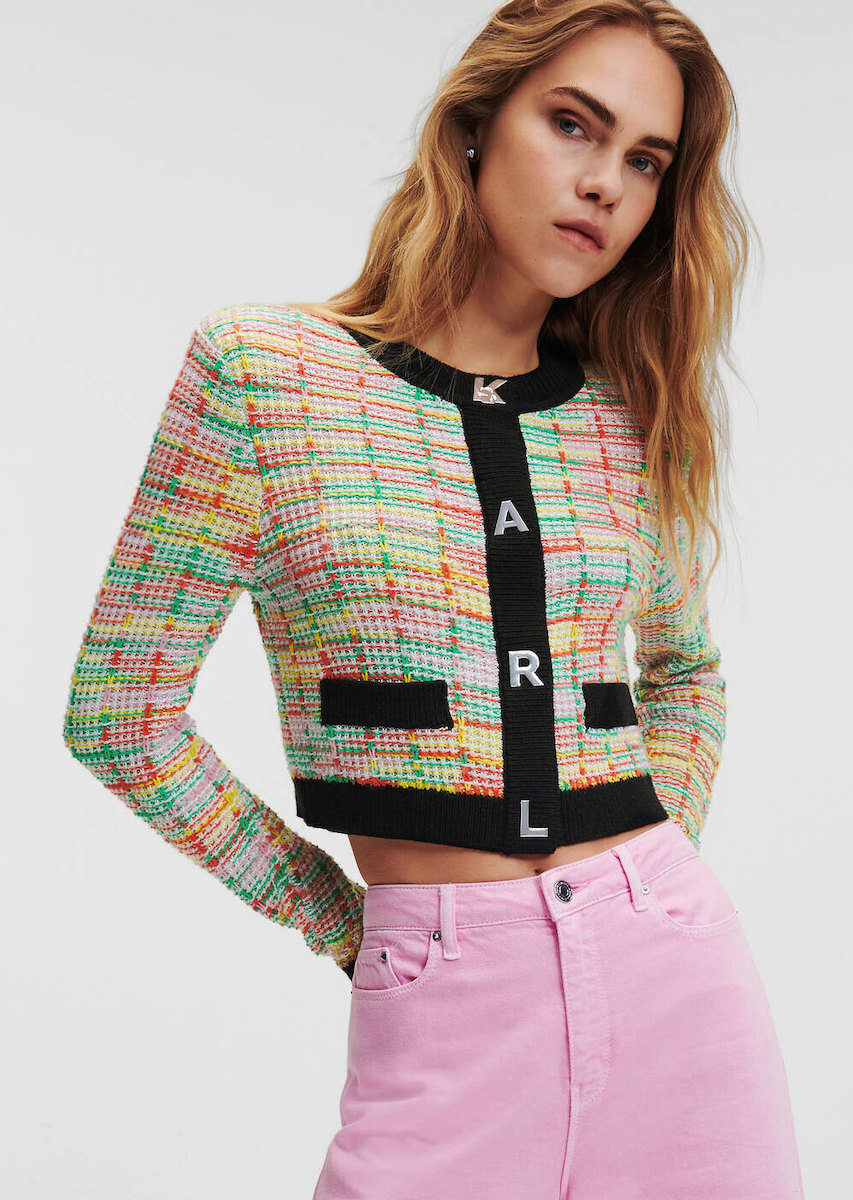 Karl Lagerfeld Κοντή Γυναικεία Πλεκτή Ζακέτα 235W2002-Q78 | Skroutz.gr