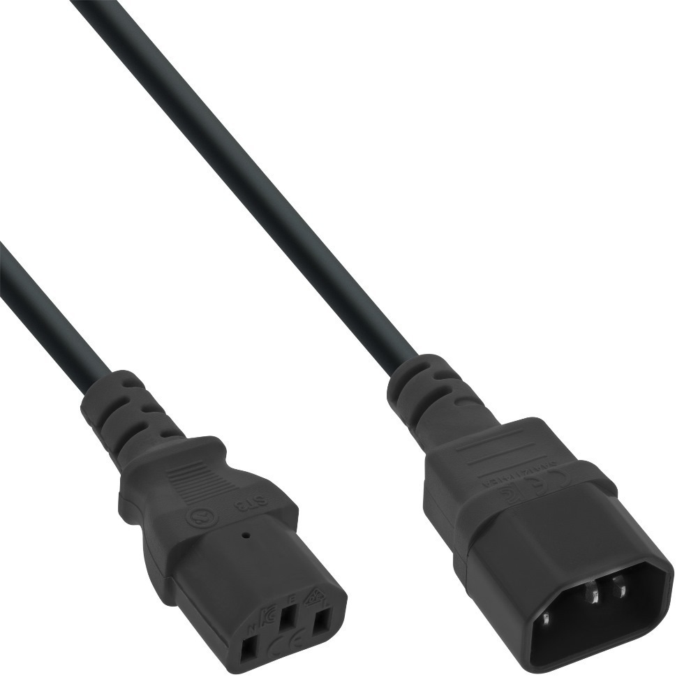InLine IEC C13 / IEC C14 - IEC C13 / IEC C14 Cable 0.5m Μαύρο (16605 ...