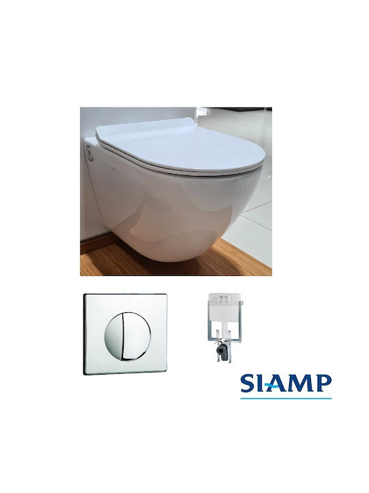 Siamp Fit 325 FIT325-11180-111911 Λεκάνη Κρεμαστή με Καζανάκι με Slim ...