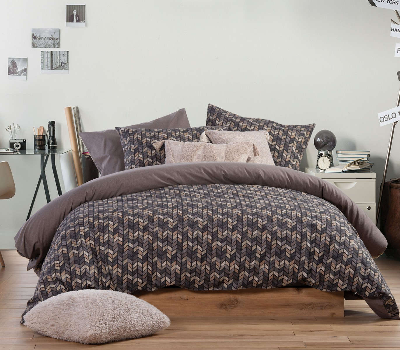 Nef-Nef Homeware Σετ Παπλωματοθήκη Φανελένια Υπέρδιπλη με 2 Μαξιλαροθήκες 240x230 Stream 034458 ...