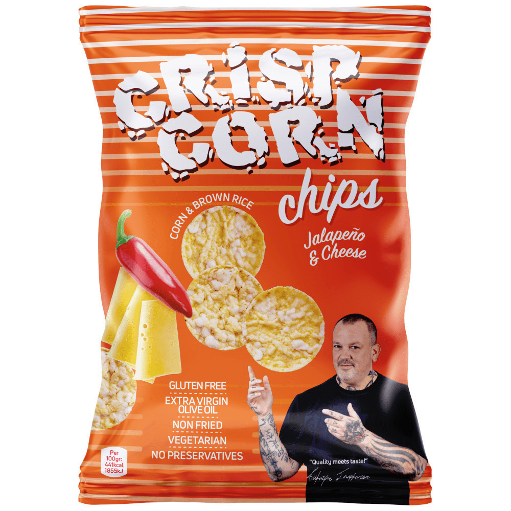 Crisp Corn Chips με γεύση χαλαπένιο και τυρί (60g) | Skroutz.gr