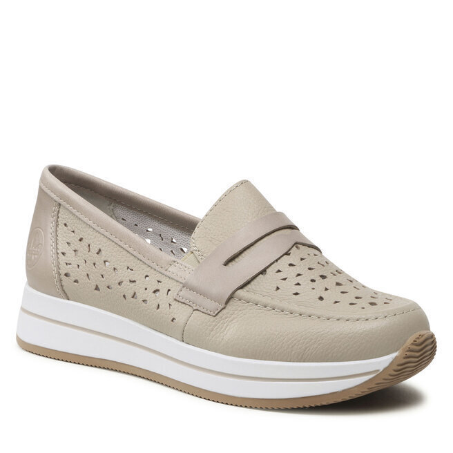 Rieker Γυναικεία Μοκασίνια σε Μπεζ Χρώμα N4552-60 | Skroutz.gr