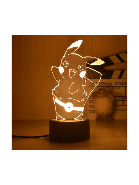 Pokemon Pikachu Διακοσμητικό Φωτιστικό 3D Illusion LED με Θερμό Φωτισμό ...