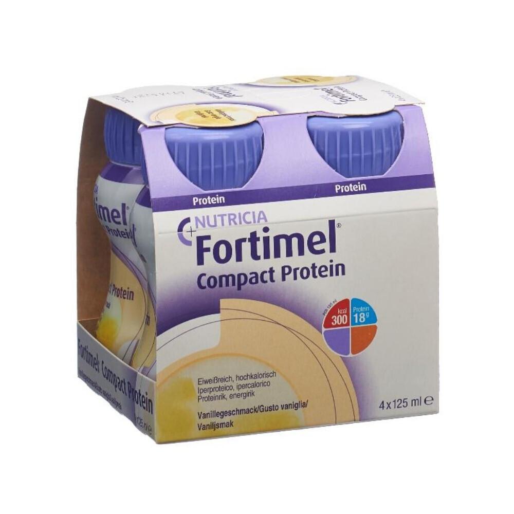Nutricia Fortimel Compact Protein Ειδικό Συμπλήρωμα Διατροφής 4 x 125ml ...