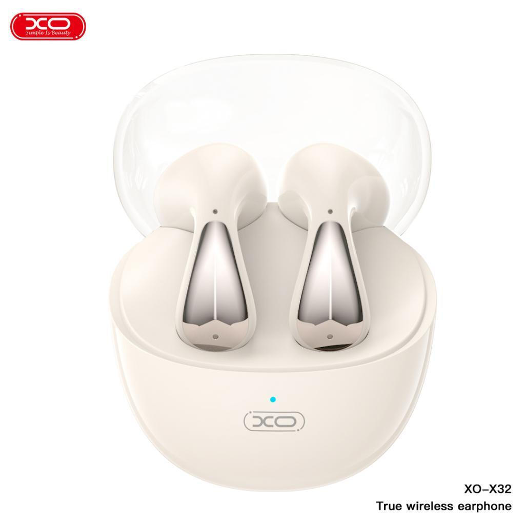 XO X32 Space Bus Earbud Bluetooth Handsfree Ακουστικά με Θήκη Φόρτισης Μπεζ | Skroutz.gr