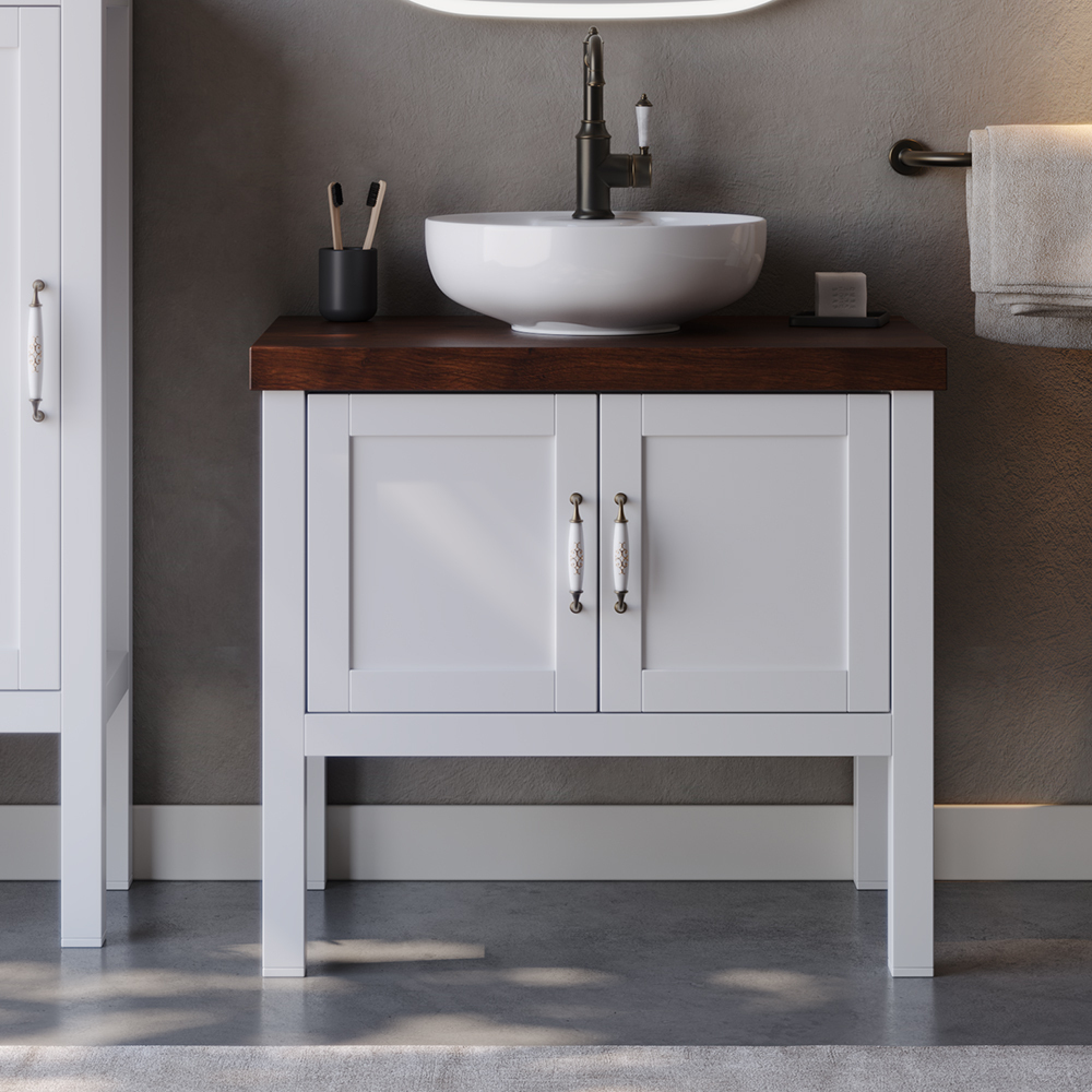 Martin London S3BLON085WHM Πάγκος με Νιπτήρα Μ85xΒ50xΥ72cm Λευκό ...