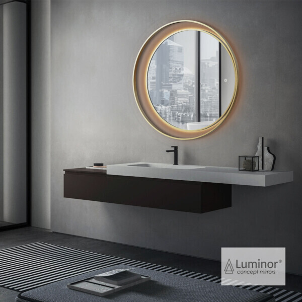 Luminor ECL80 Bathroom Mirror Led made of Stainless Steel 82x82cm ...