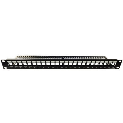 Safewell Utp Patch Panel Keystone για Rack 1U 19" 24 Θυρών Μαύρο ...