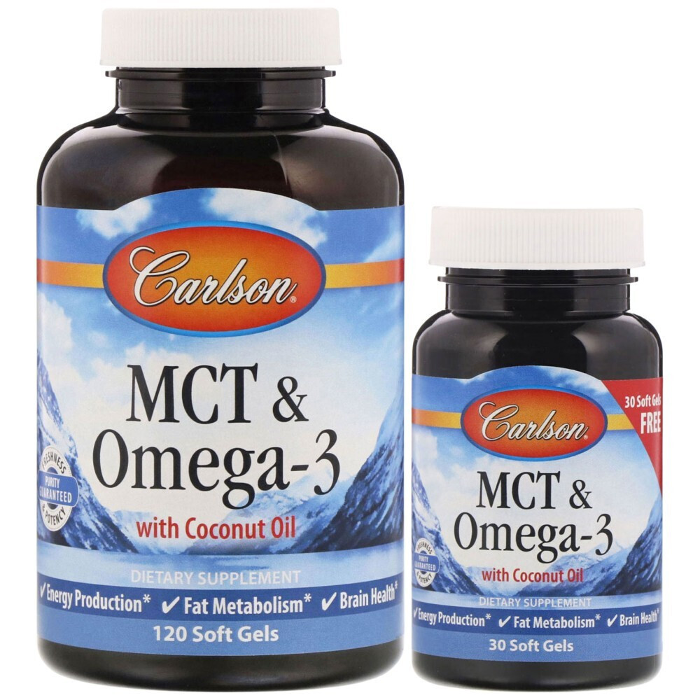 Carlson Labs Mct & Omega-3 [120+30 capsule moi] | Skroutz Romania