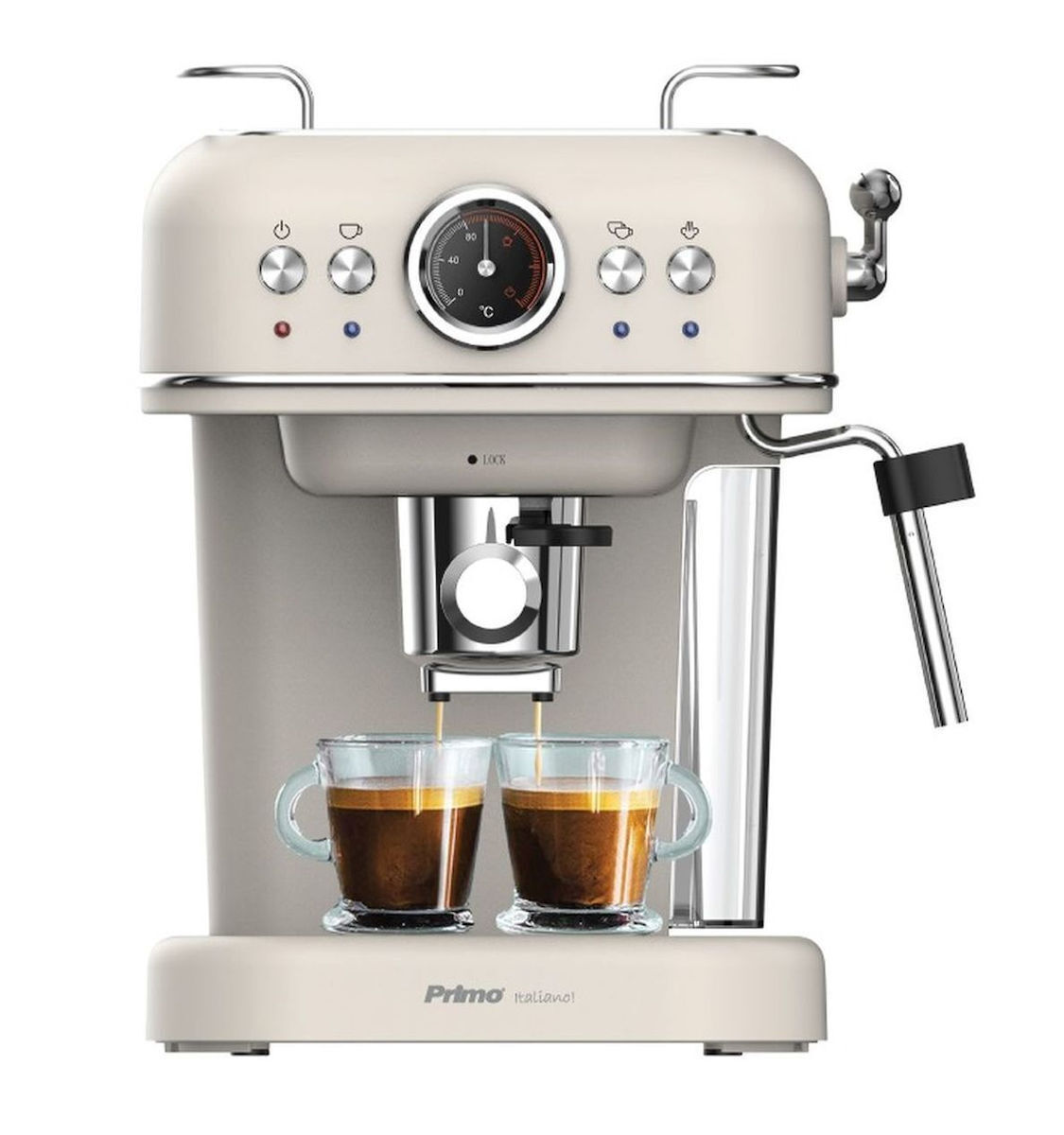 Primo PREM-40445 Μηχανή Espresso 1050W Πίεσης 20bar Ιβουάρ-Chrome | Skroutz.gr