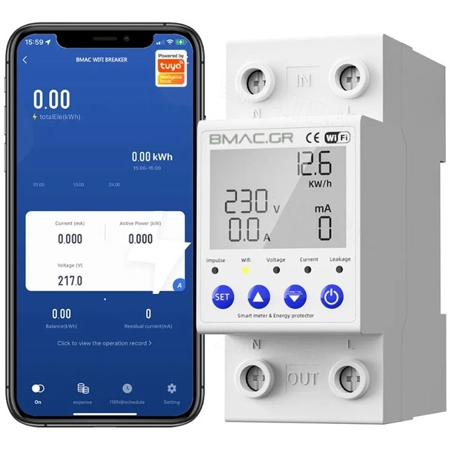 Bmac Μονοφασικός Επιτηρητής Τάσης Ράγας Ψηφιακός BMLK63 | Skroutz.gr