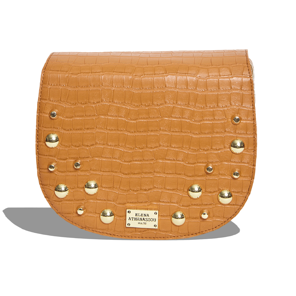Elena Athanasiou Croco Crossbody Xl Γυναικεία Τσάντα Χιαστί Ταμπά Croco ...