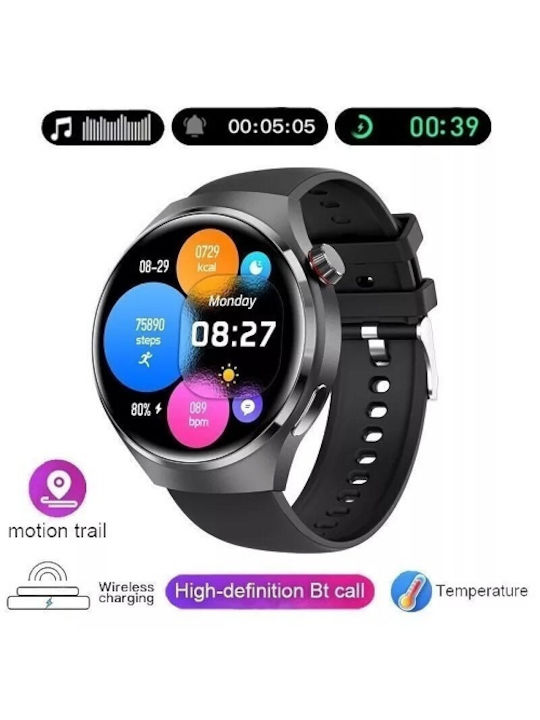 GT4 Pro+ Smartwatch με Παλμογράφο (Μαύρο) | Skroutz.cy