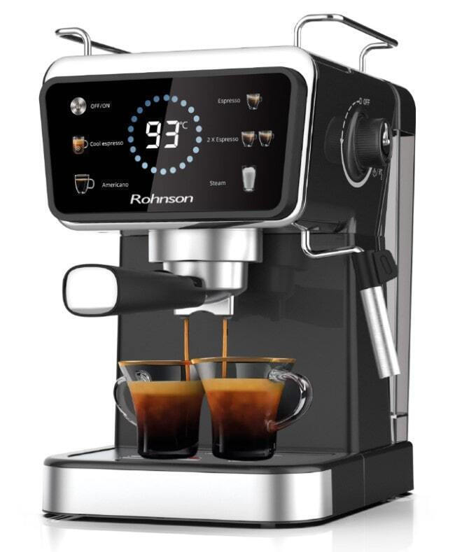 Rohnson Μηχανή Espresso 1350W Πίεσης 20bar Μαύρη R-98015 | Skroutz.gr