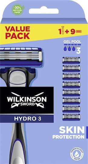 Wilkinson Sword Hydro 3 Razor cu Capete de schimb 3 lame și bandă ...