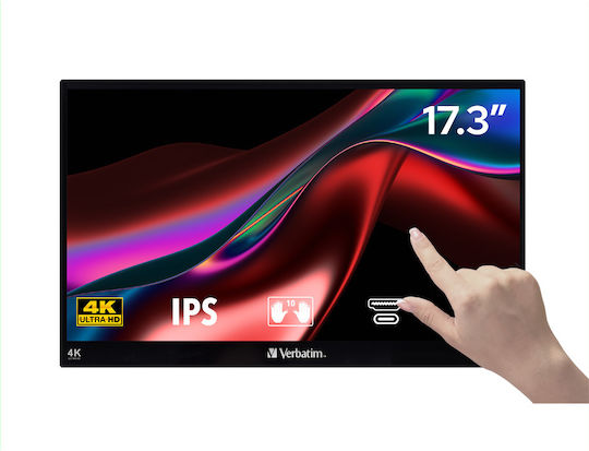 Verbatim 32239 IPS Touch Monitor portabil 17.3" 4K 3840x2160 144Hz cu ...