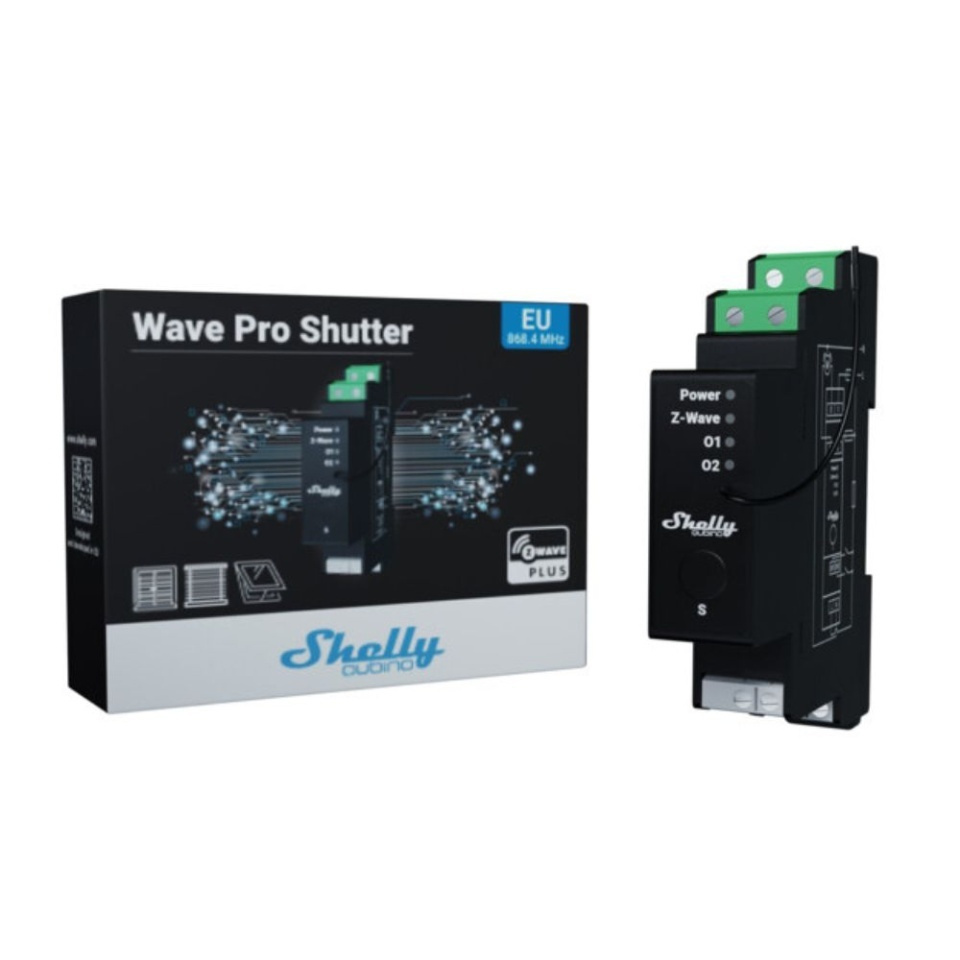 Shelly Wave Pro 2 Shutter Smart Ενδιάμεσος Διακόπτης με Σύνδεση Z-Wave ...