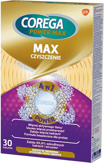 Corega Power Max Tablets Daily Cleaning Dental Dentures Max Cleaning ...