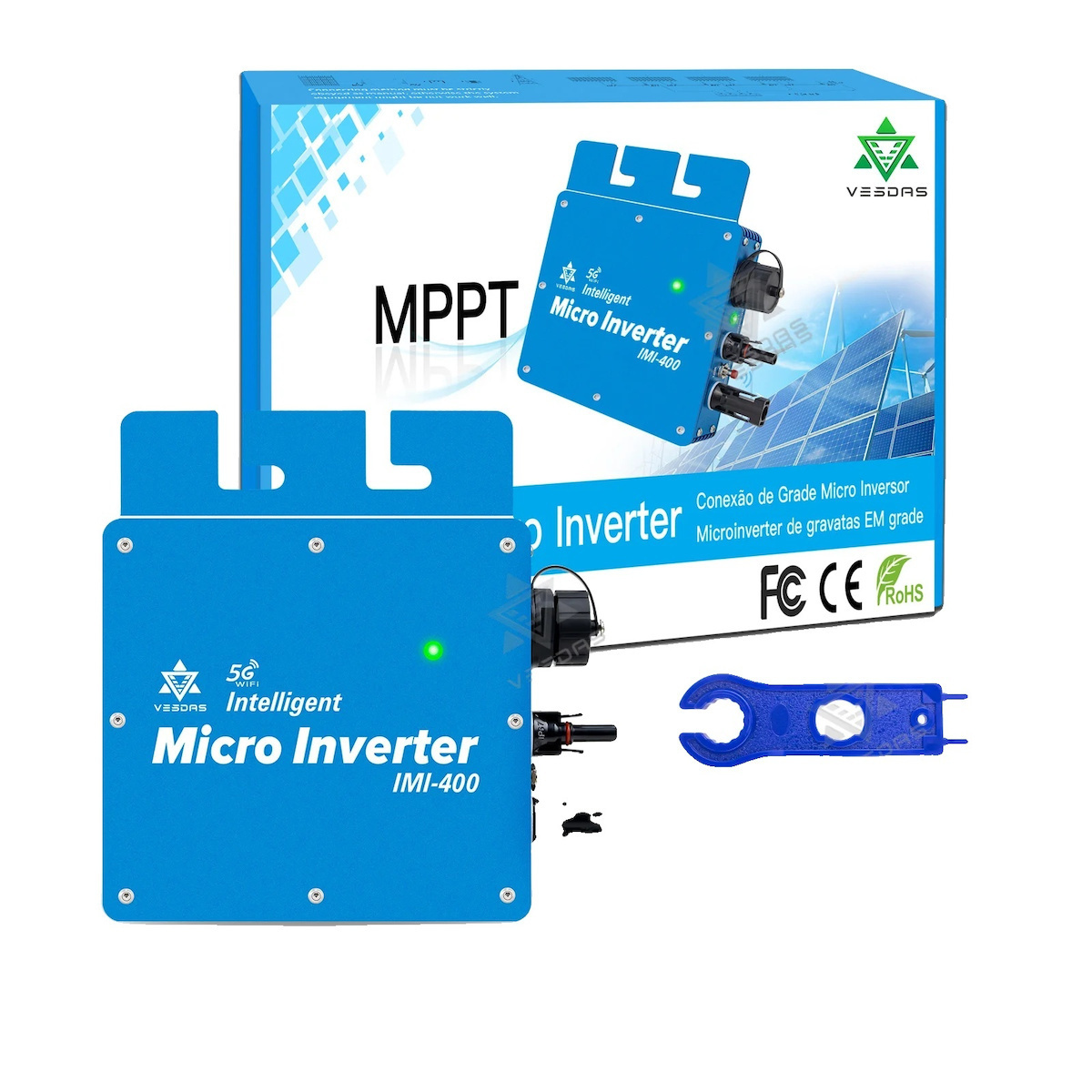 400w Solar Micro Inverter Ip65 Waterproof Mppt Controller Wifi ...