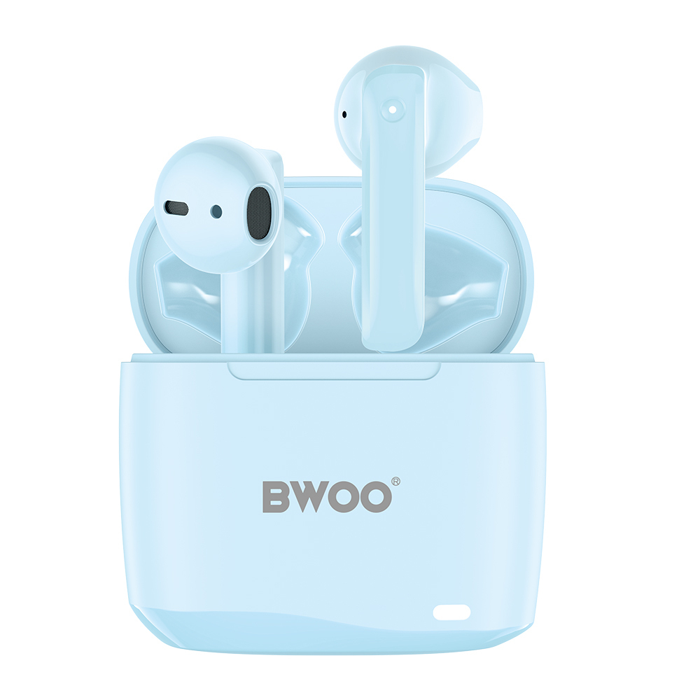 BWOO BW94 Earbud Bluetooth Handsfree Ακουστικά με Αντοχή στον Ιδρώτα και Θήκη Φόρτισης Μπλε ...