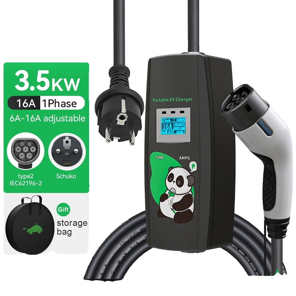 Φορητός Μονοφασικός Σταθμός Φόρτισης 3.5kW με Ενσωματωμένο Καλώδιο Type ...