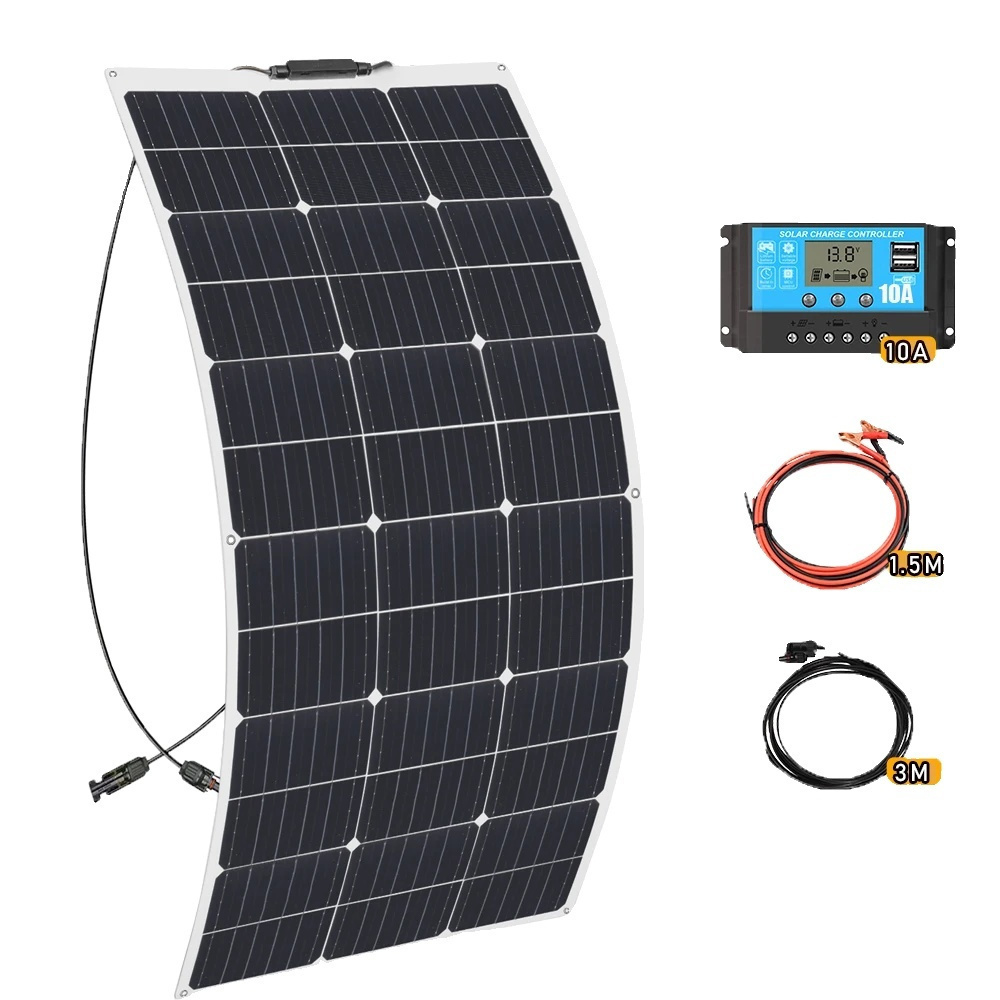Flexible Solar Panel Kit High Efficiency 21.8% Multiple Power Options ...