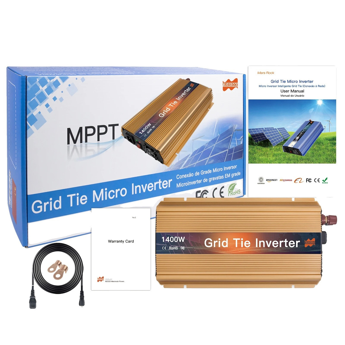 Solar Grid Connected Inverter 1400w Power 220v Output Gold-a 220v 190 ...