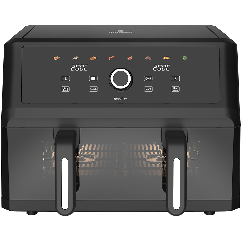Morris Air Fryer με Διπλό Αποσπώμενο Κάδο 10.4lt Μαύρο MAF-1106 ...