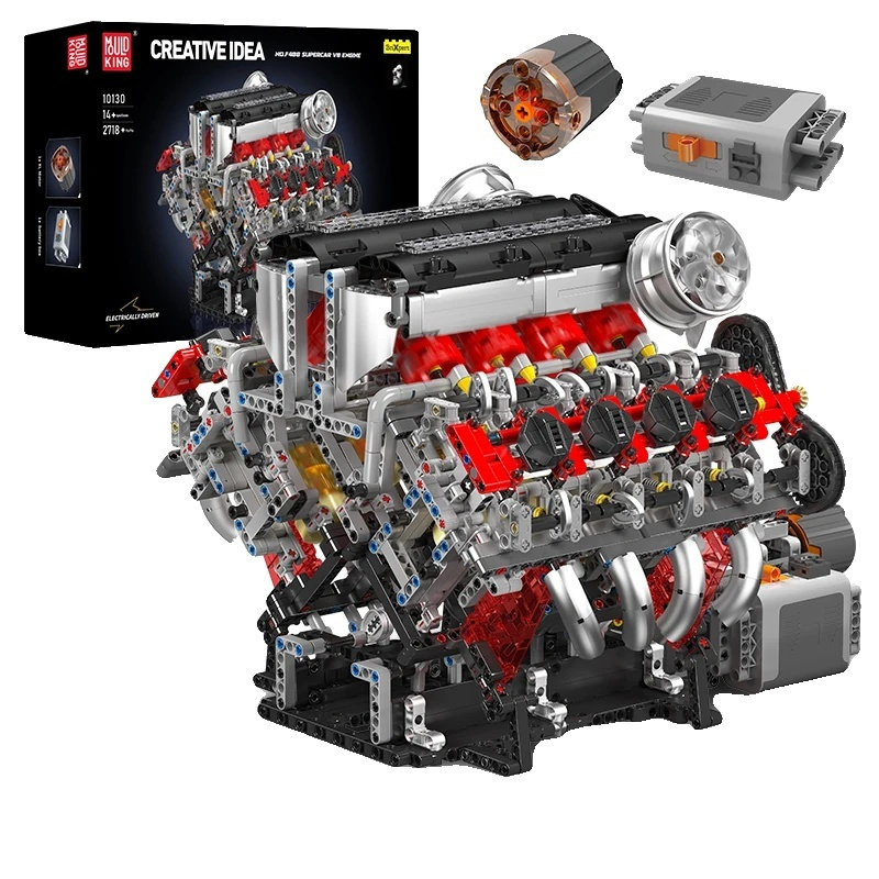 V8 Engine Building Blocks Set 2718 Pieces Electric Powered Model ...