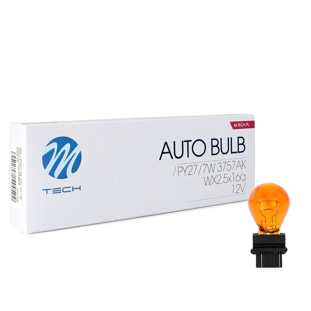 M-Tech Λάμπες Αυτοκινήτου PY27/7W Αλογόνου Πορτοκαλί 12V 10τμχ Z26 ...