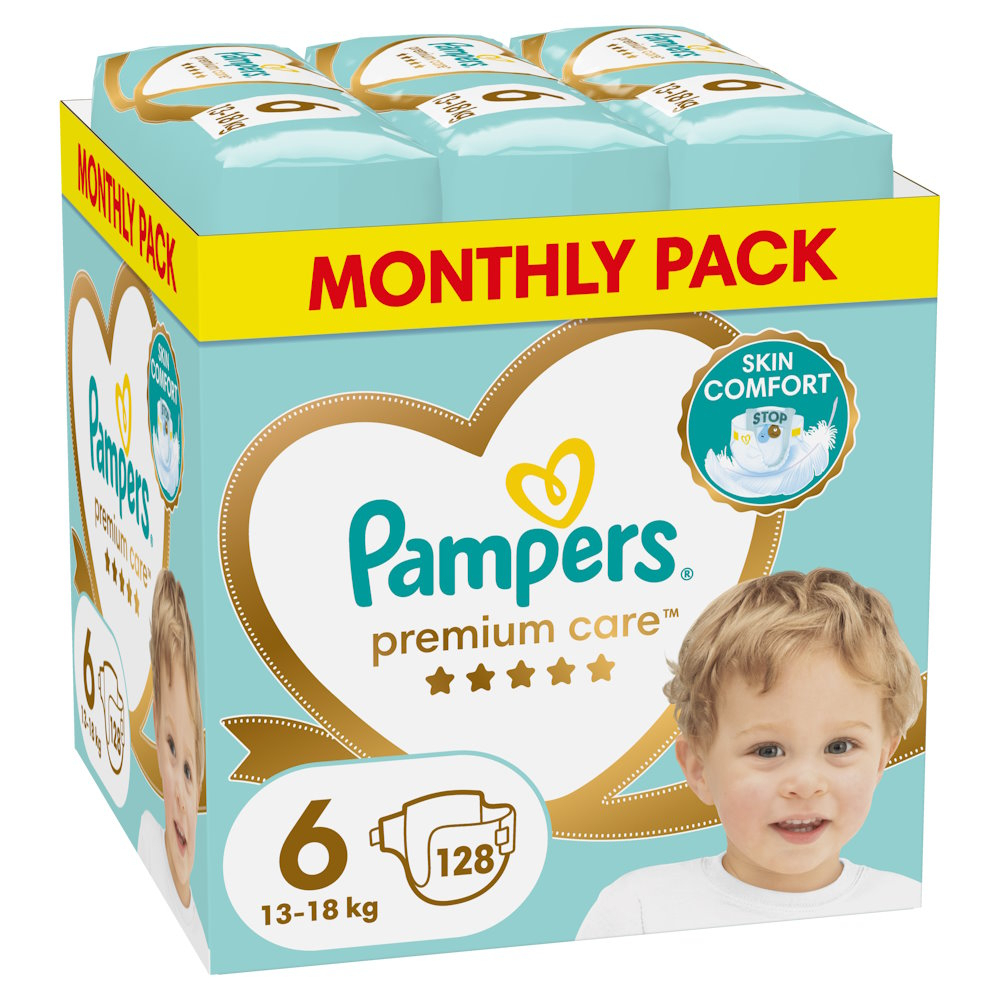 Pampers Πάνες με Αυτοκόλλητο Premium Care Monthly Pack No. 6 για 13 ...