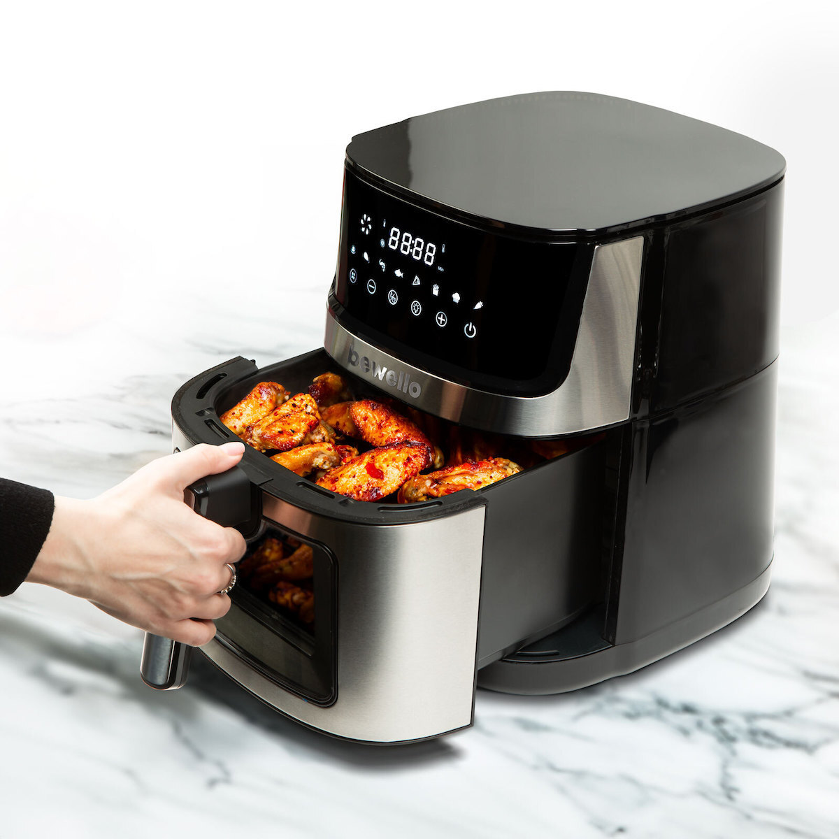 Bewello Air Fryer με Διπλό Αποσπώμενο Κάδο 7.5lt Μαύρο | Skroutz.gr