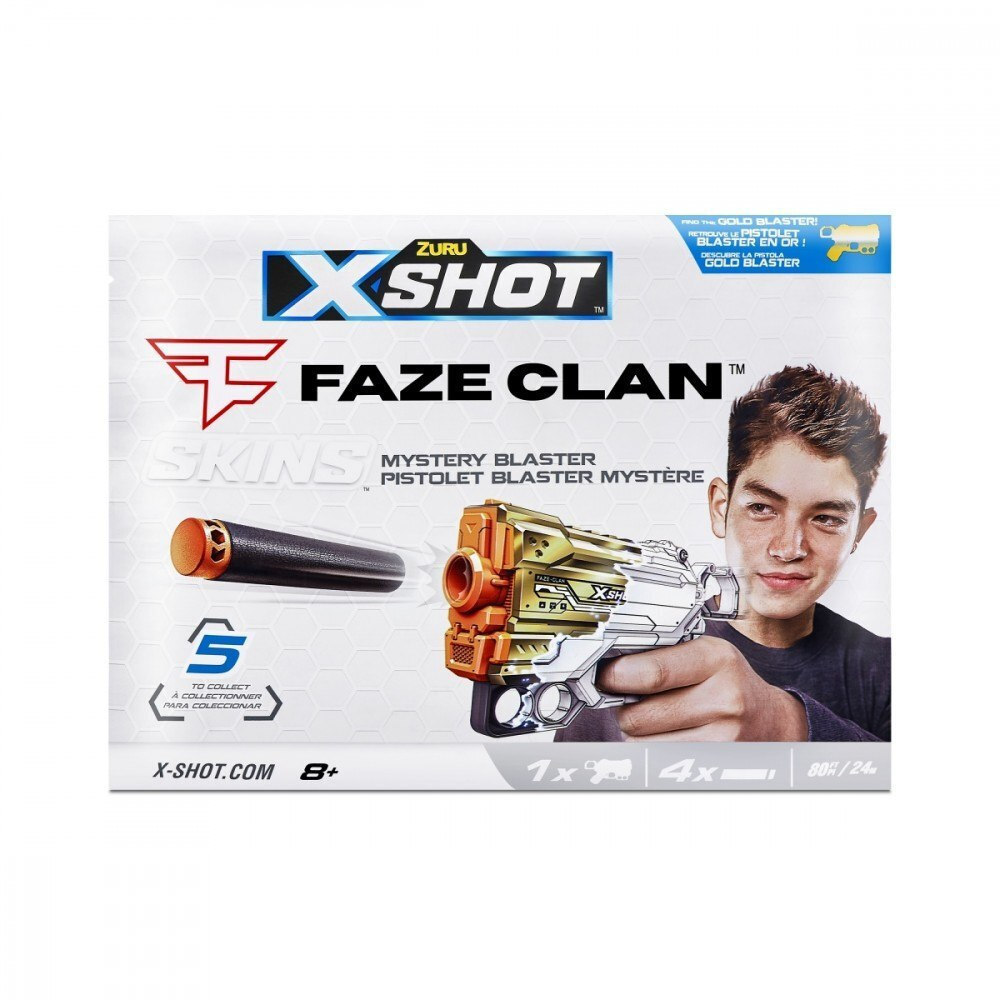 Zuru Skins Menace Faze Dart Blaster 4 Darts Pistol pentru copii ...