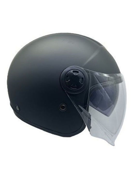 Faseed 617DV Μαύρο Ματ Κράνος Μηχανής Jet ECE 22.05 με Sunvisor ...