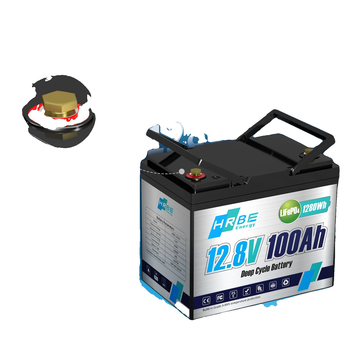 12v 100ah Lithium Iron Phosphate Battery Long Cycle Life Built-in Bms Protection 12v 100ah ...