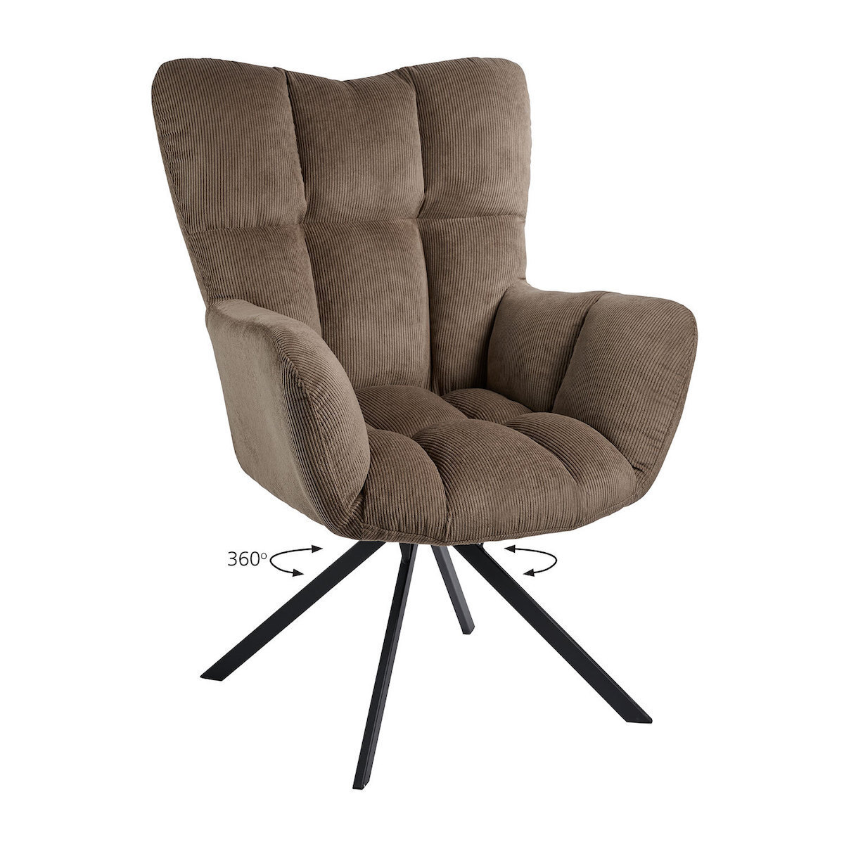 Hilda Πολυθρόνα Περιστρεφόμενη Μόκα 300 370 62x72x88cm Skroutz Gr