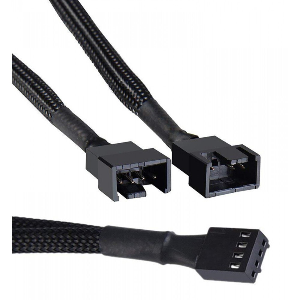 Powertech 4-Pin pwm - 2x 4-Pin pwm Cable 0.15m Μαύρο (CAB-W048 ...