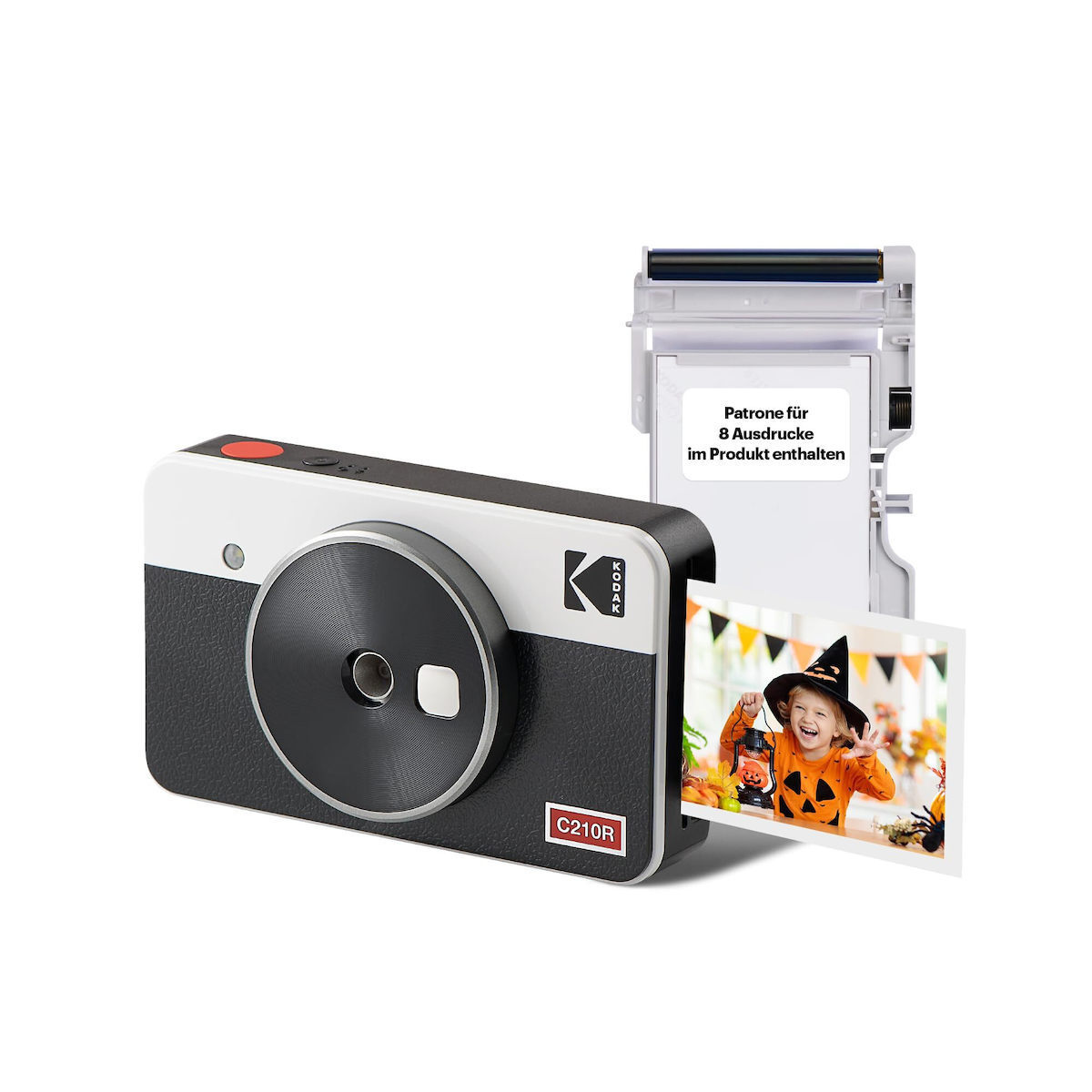 Kodak Mini Shot 2 Retro 4PASS 2-in-1 Instant Camera and Photo Printer (5.3x8.6cm) + 8 Sheets ...