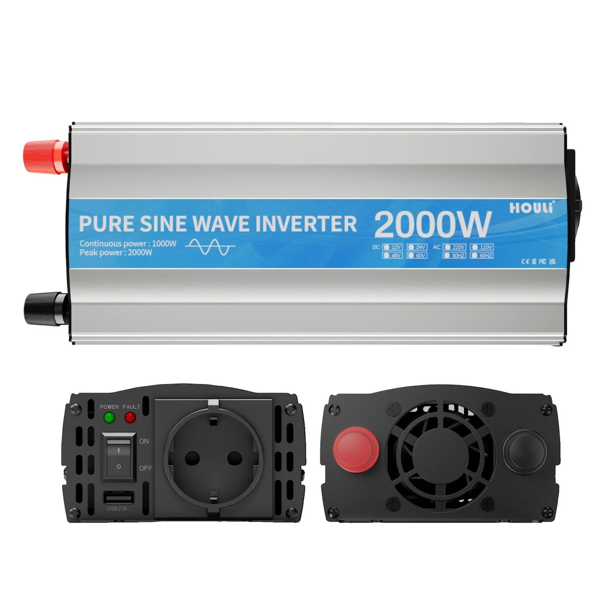 Pure Sine Wave Inverter 1000w Continuous Power 2000w Peak Power 2000w ...
