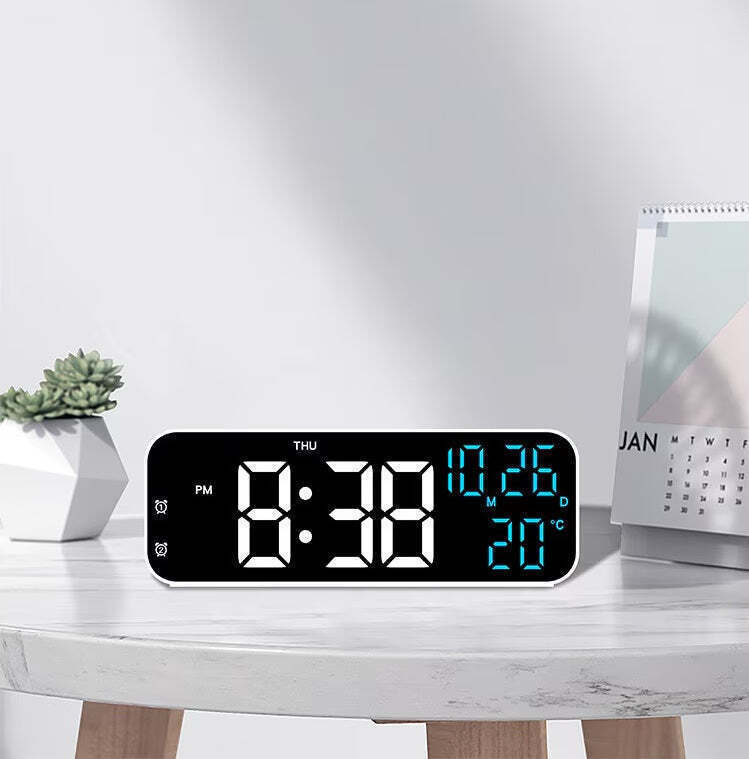 Decorative Digital Clock Large Led Screen Alarm Temperature Display ...