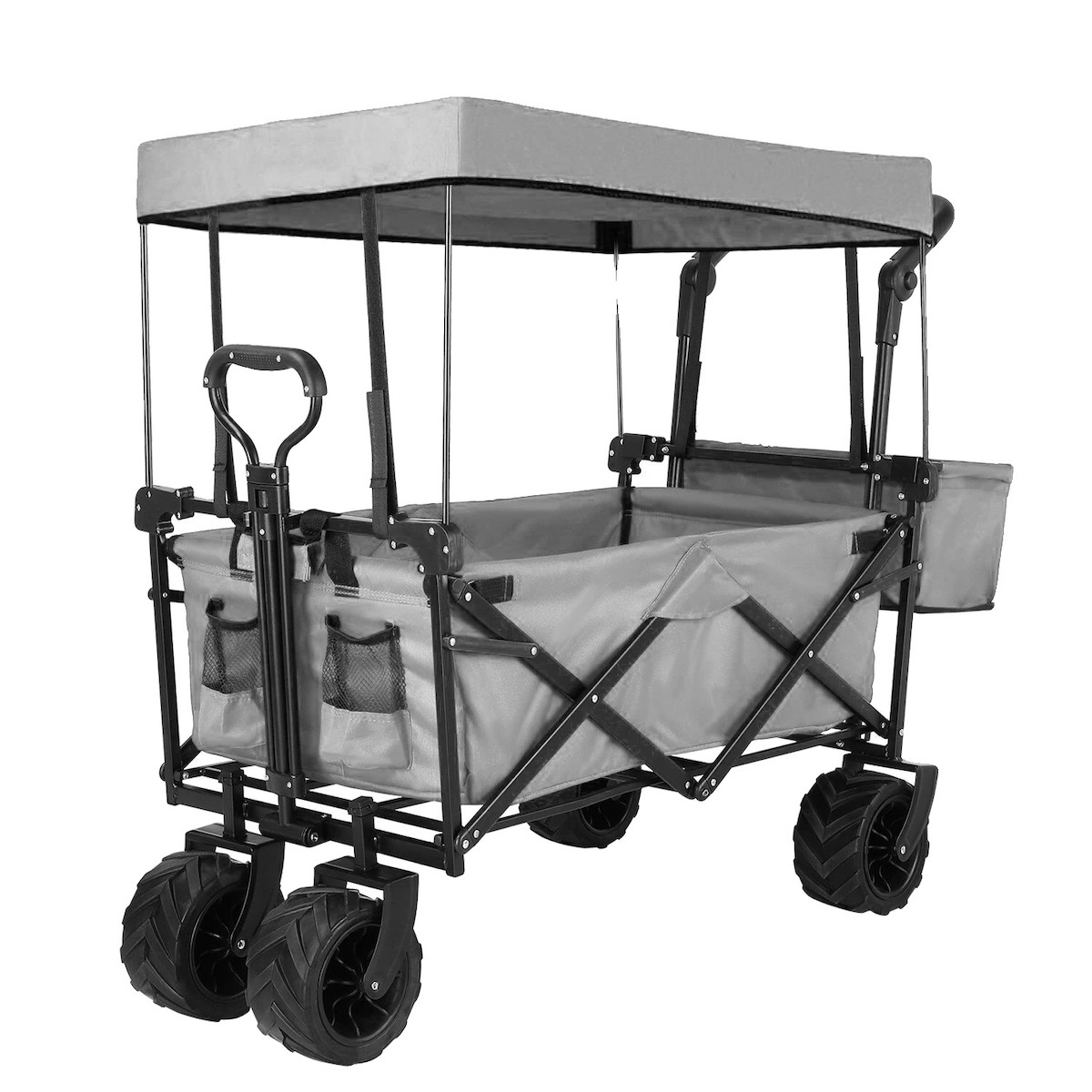 Foldable Wagon Cart High Load Capacity All-terrain Wheels Grey | Skroutz.gr