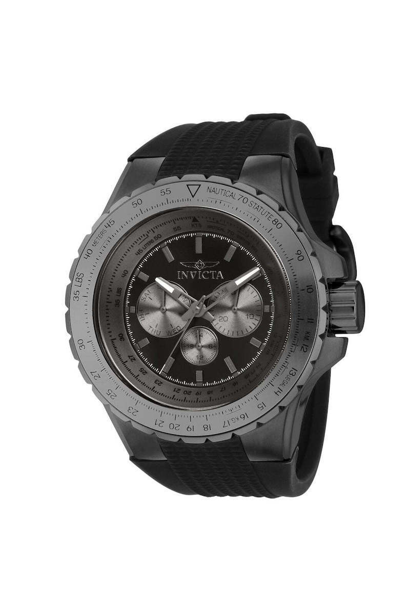 Invicta Aviator Ρολόι Μπαταρίας με Μαύρο Καουτσούκ Λουράκι 39271 ...