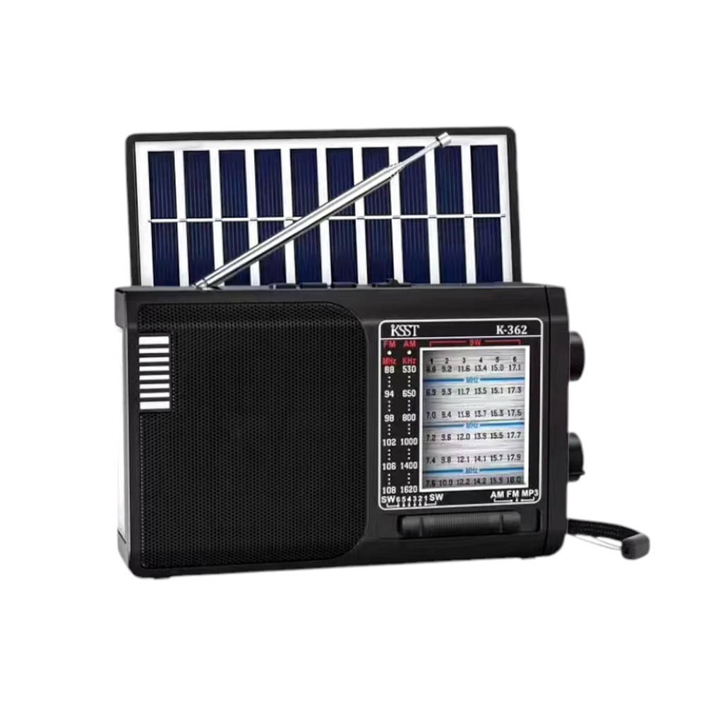 K362 Φορητό Ραδιόφωνο Ηλιακό με Bluetooth και USB Μαύρο | Skroutz.gr