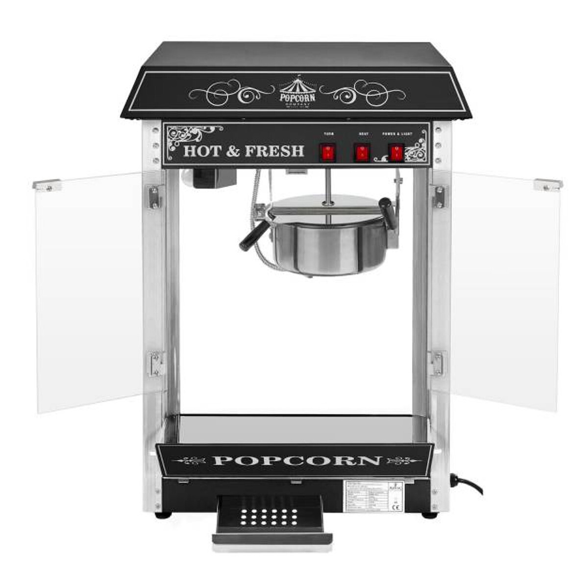 Professional Efficient Popcorn Machine Adjustable 230v 1.6kw Black ...