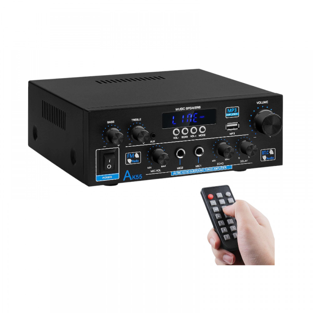 Ενισχυτής με λειτουργία Karaoke AK55 331876 σε Μαύρο Χρώμα | Skroutz.gr