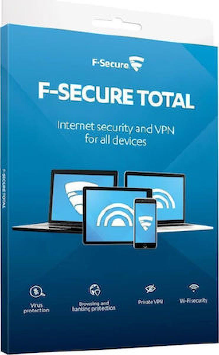 F-Secure Total Security & VPN για 3 Συσκευές και 15 Μήνες Χρήσης (Ηλεκτρονική Άδεια) | Skroutz.gr